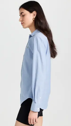 Polo Ralph Lauren Cotton Oxford Long Sleeve Button Down Shirt - Blue
