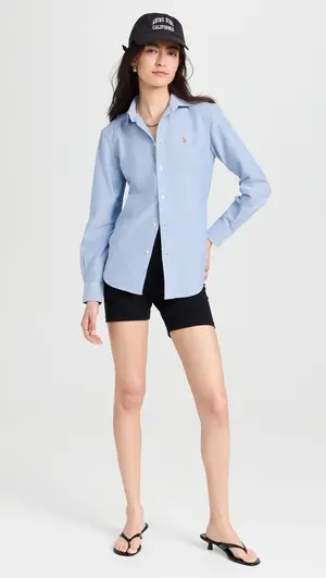 Polo Ralph Lauren Cotton Oxford Long Sleeve Button Down Shirt - Blue