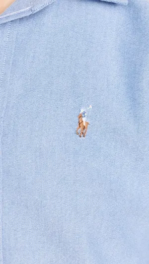 Polo Ralph Lauren Cotton Oxford Long Sleeve Button Down Shirt - Blue