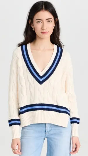 Polo Ralph Lauren Cable Knit Cotton Cricket Sweater - Cream