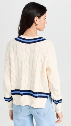 Polo Ralph Lauren Cable Knit Cotton Cricket Sweater - Cream
