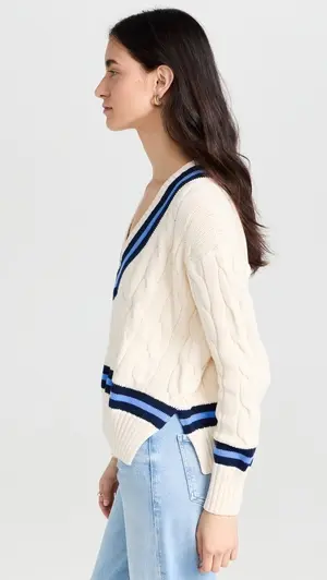 Polo Ralph Lauren Cable Knit Cotton Cricket Sweater - Cream