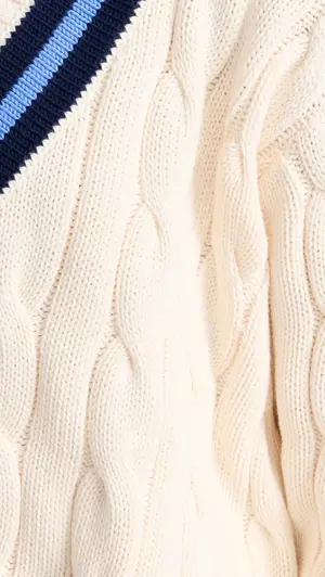 Polo Ralph Lauren Cable Knit Cotton Cricket Sweater - Cream