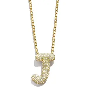 Baublebar Bubble Initial Pendant Necklace - Clear J