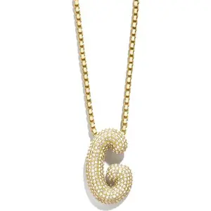 Baublebar BaubleBar Bubble Initial Pendant Necklace Gold G