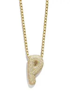 Baublebar BaubleBar Bubble Initial Pendant Necklace Gold P