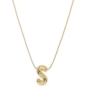 Baublebar Bubble Initial Pendant Necklace - Gold S