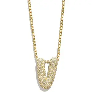 Baublebar BaubleBar Bubble Initial Pendant Necklace Gold V
