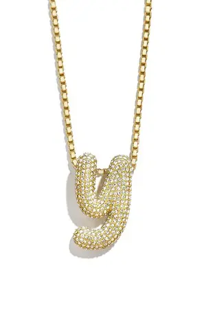Baublebar BaubleBar Bubble Initial Pendant Necklace Gold Y
