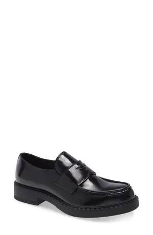 Prada Brushed Leather Loafer