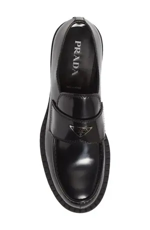 Prada Brushed Leather Loafer