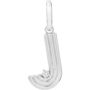 Adina Reyter Groovy Initial Diamond Pendant Charm - Silver - J