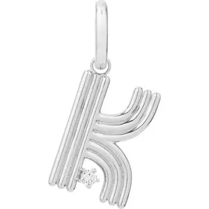 Adina Reyter Groovy Initial Diamond Pendant Charm - Silver - K