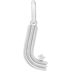 Adina Reyter Groovy Initial Diamond Pendant Charm - Silver - L