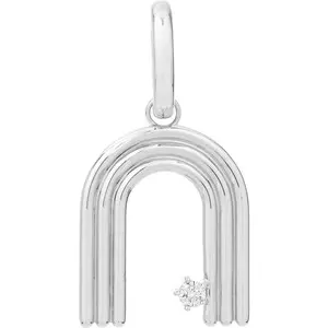 Adina Reyter Groovy Initial Diamond Pendant Charm - Silver - N