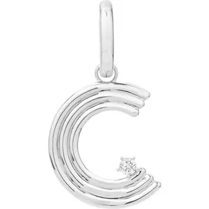 Adina Reyter Groovy Initial Diamond Pendant Charm - Silver