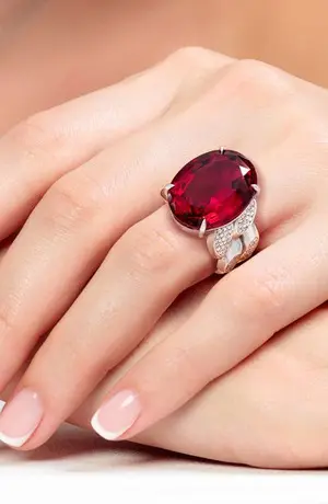 MINDI MOND Rubellite Tourmaline And Diamond Ring