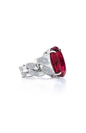 MINDI MOND Rubellite Tourmaline And Diamond Ring