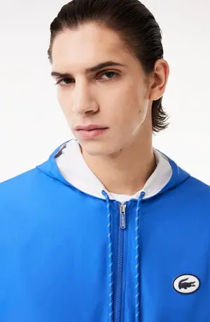 Lacoste Water Repellent Colorblock Hooded Jacket