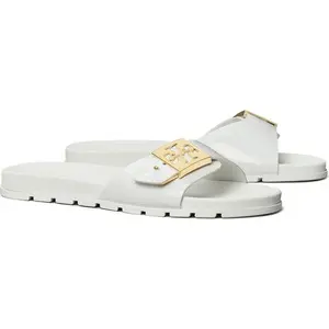 Tory Burch Tory Burch Buckle Slide Sandal White/gold