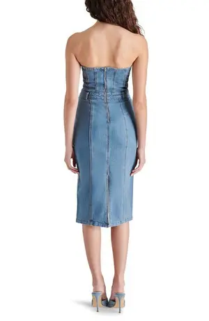 Steve Madden Anya Strapless Corset Denim Dress