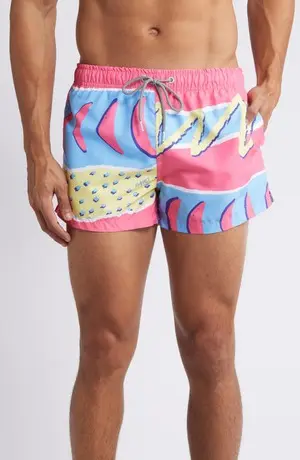BOARDIES Fresh Shortie Swim Trunks - Blue Multi