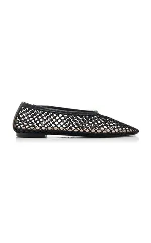 Staud Alba Netted Ballet Flats - Black