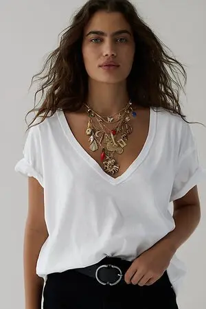 Free People We The Free Nina V-neck Tee - Ivory