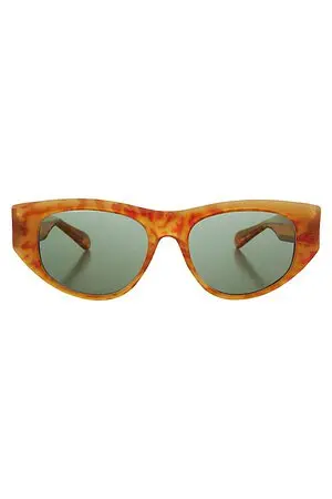 SUNGLASS MUSEUM Vintage Marion Cat Eye Sunglasses - Orange Motif