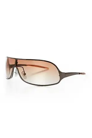 SUNGLASS MUSEUM Tinted Lens Shield Sunglasses - Brown