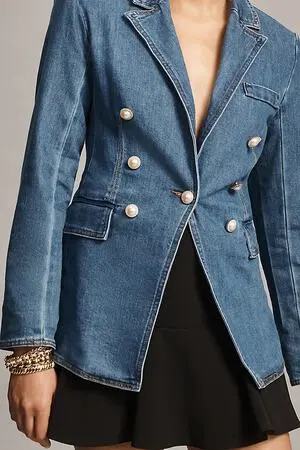 Avec Les Filles Denim Blazer Jacket