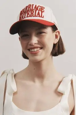BRIDEMERCH BRIDEMERCH Marriage Material Baseball Cap Red