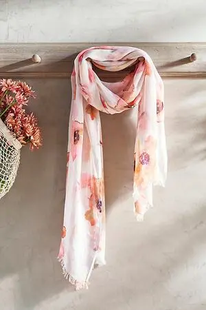 ELIZABETH GILLETT Blush Blooms Scarf - Peach