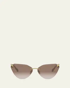 BVLGARI BVLGARI Serpenti Viper Cat-Eye Sunglasses Gold Gradient Bro