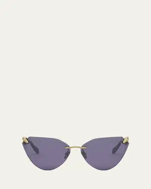 BVLGARI BVLGARI Serpenti Viper Cat-Eye Sunglasses Gold Violet