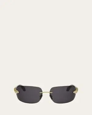 BVLGARI Serpenti Viper Wrap Sunglasses - Gold Smoke