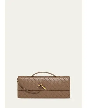Bottega Veneta Long Andiamo Intrecciato Leather Clutch Pinecone