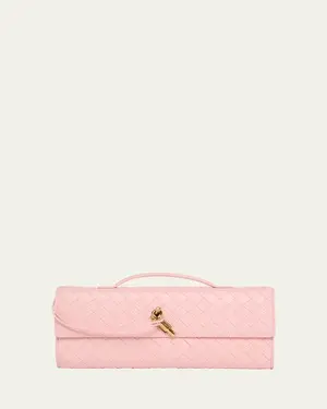 Bottega Veneta Long Andiamo Intrecciato Leather Clutch - Rose