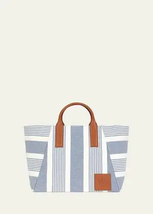 WE-AR4 Riviera Striped Canvas Tote Bag 461 Blue Stripe
