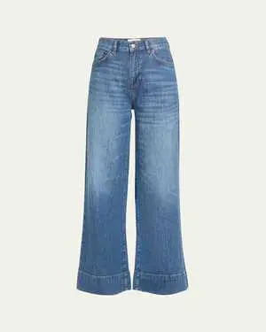 TRIARCHY Triarchy Ms. Onassis V-High Rise Wide-Leg Jeans - Medium Indigo