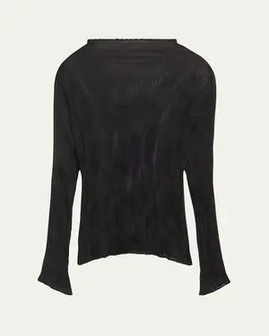 Issey Miyake Chiffon Twist 46 High-neck Top - Black