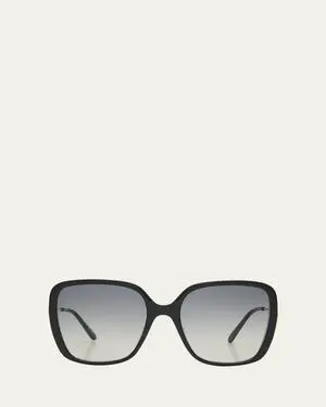 Chloé Square Sunglasses - Shiny Solid Black