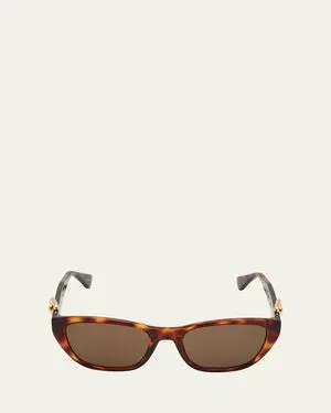 Moschino Buckle Nylon & Plastic Cat-Eye Sunglasses - Havana
