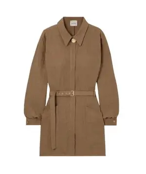 Le Kasha Awland Belted Linen Mini Dress