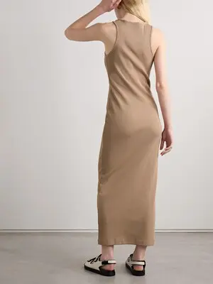 Givenchy Embellished Ribbed Stretch-cotton Midi Dress - Neutrals