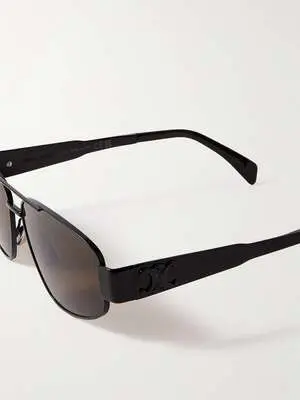 Celine Triomphe Aviator-style Sunglasses - Black