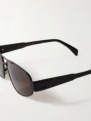 Celine Triomphe Aviator-style Sunglasses - Black