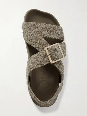Loewe Ease Brushed-suede Sandals
