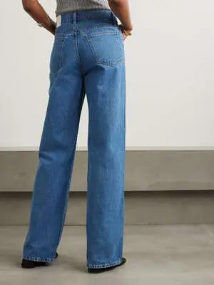 ST. AGNI High-rise Wide-leg Organic Jeans