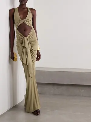 Christopher Esber Vivenda Cutout Draped Jersey Maxi Dress